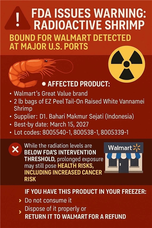 Cảnh báo từ FDA: Tôm đông lạnh nhiễm phóng xạ tại các cảng lớn của Mỹ – sản phẩm của Walmart ...