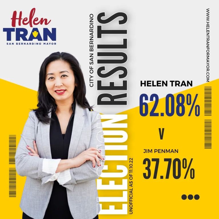 Helen Trần sẽ là thị trưởng gốc Á Châu đầu tiên của San Bernardino ...